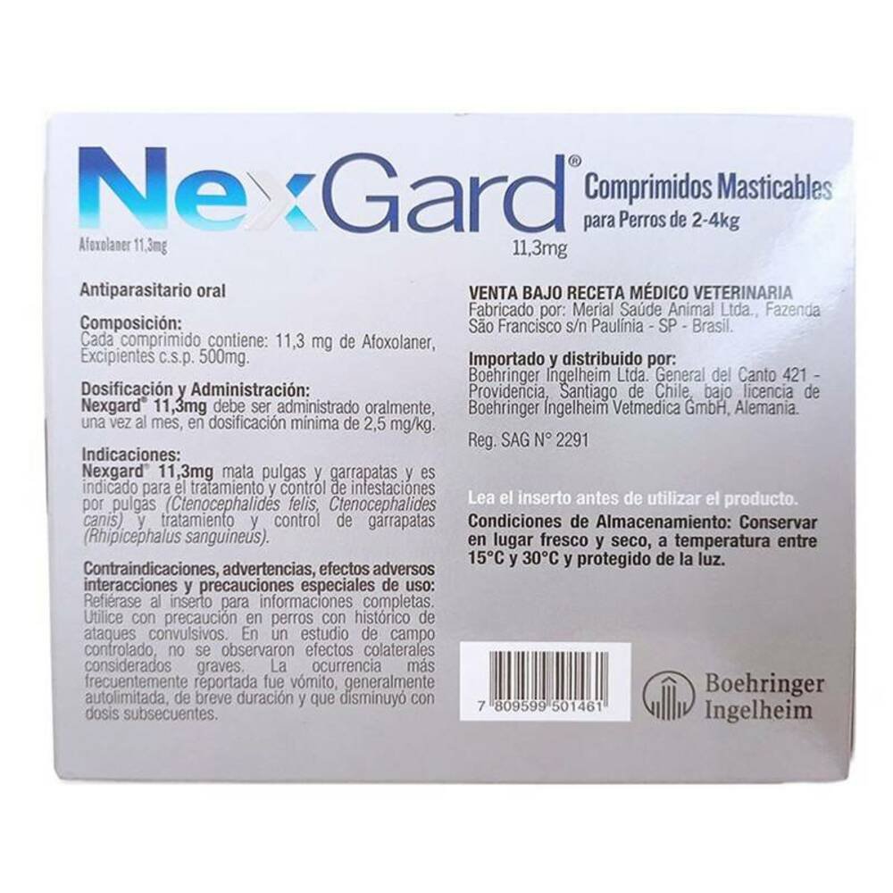 Nexgard 2-4kg/4-8lb Tableta Para Perros Antigarrapatas Y Antipulgas ...
